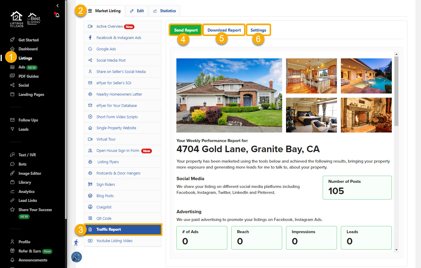 Traffic Report Listings to Leads