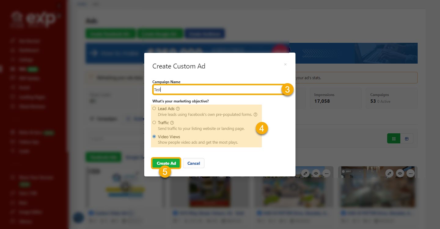 Video View Ads: Custom Ad – Listings-to-Leads