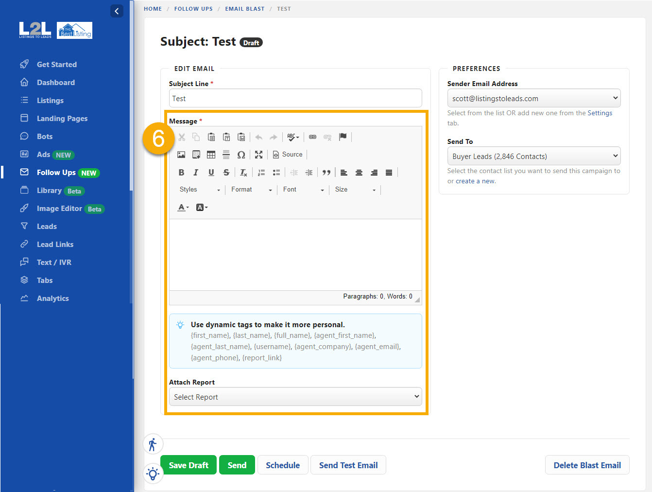 How To Send An Email Blasts Listings to Leads