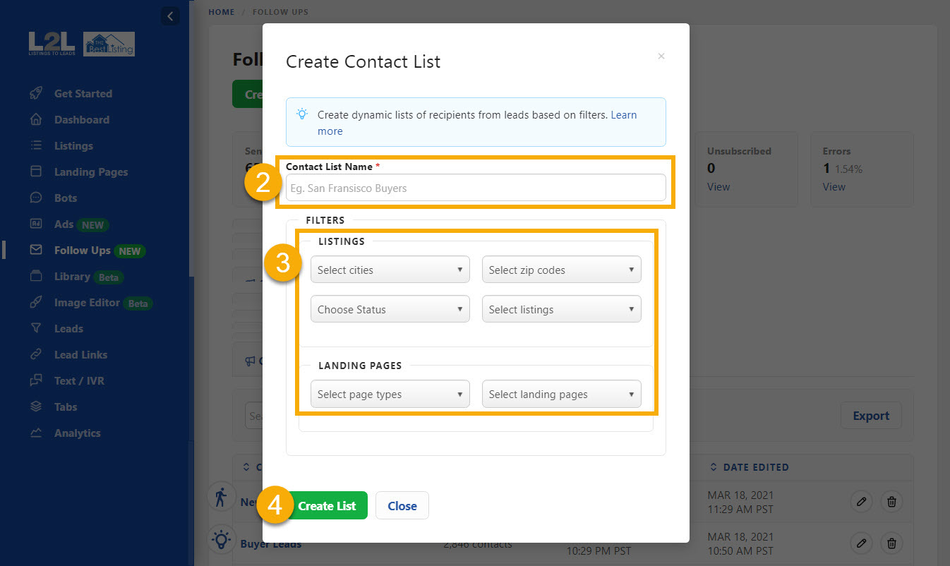 How to Create a Contact List – Listings-to-Leads