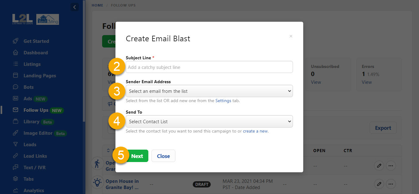 How to Send an Email Blast – Listings-to-Leads