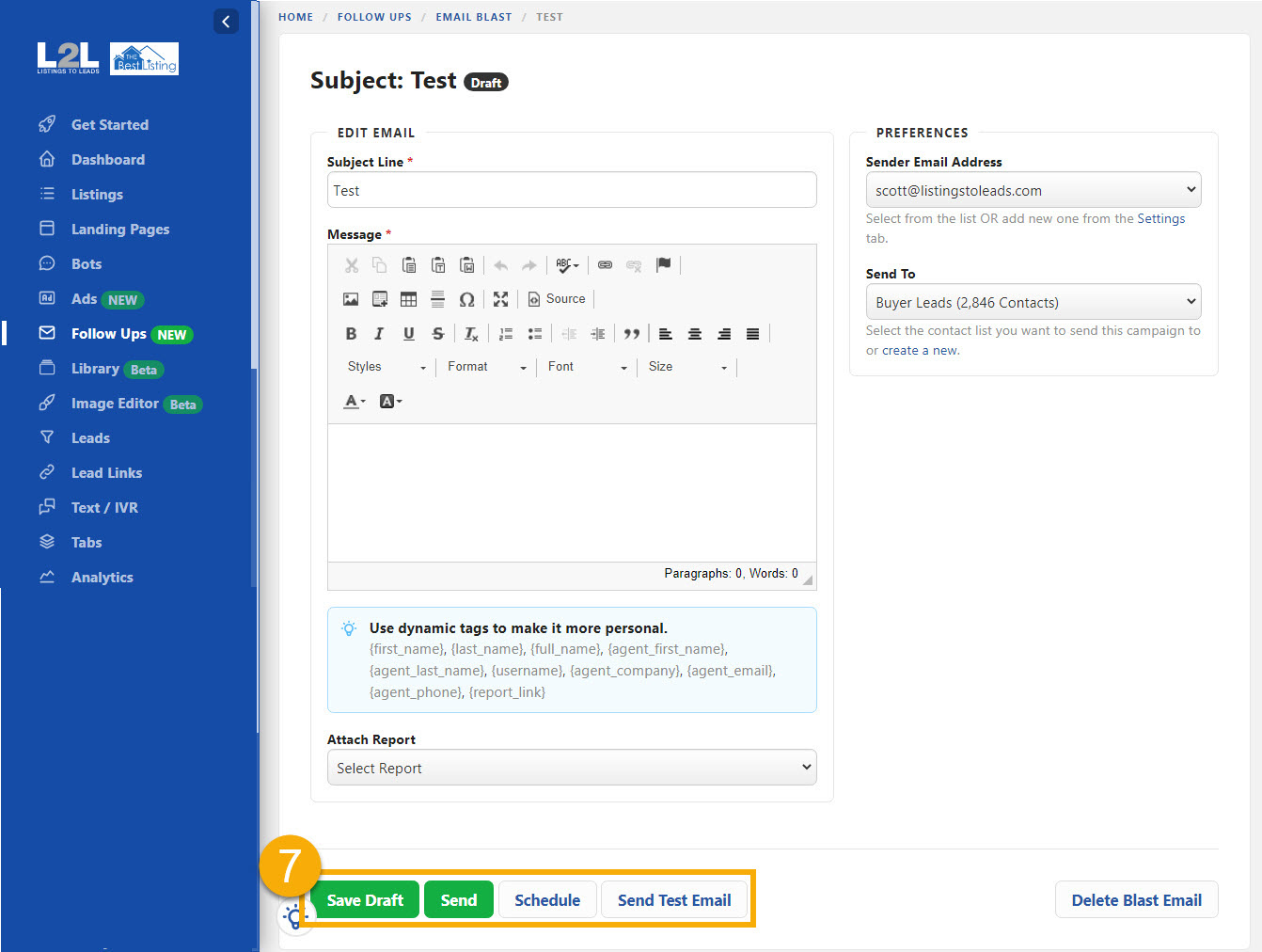 How to Send an Email Blast – Listings-to-Leads