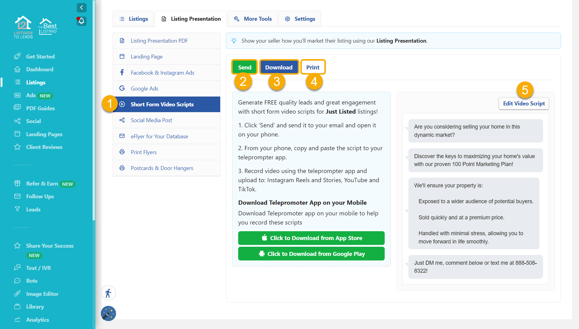 Listing Presentation - Short Form Video Scripts – Listings-to-Leads