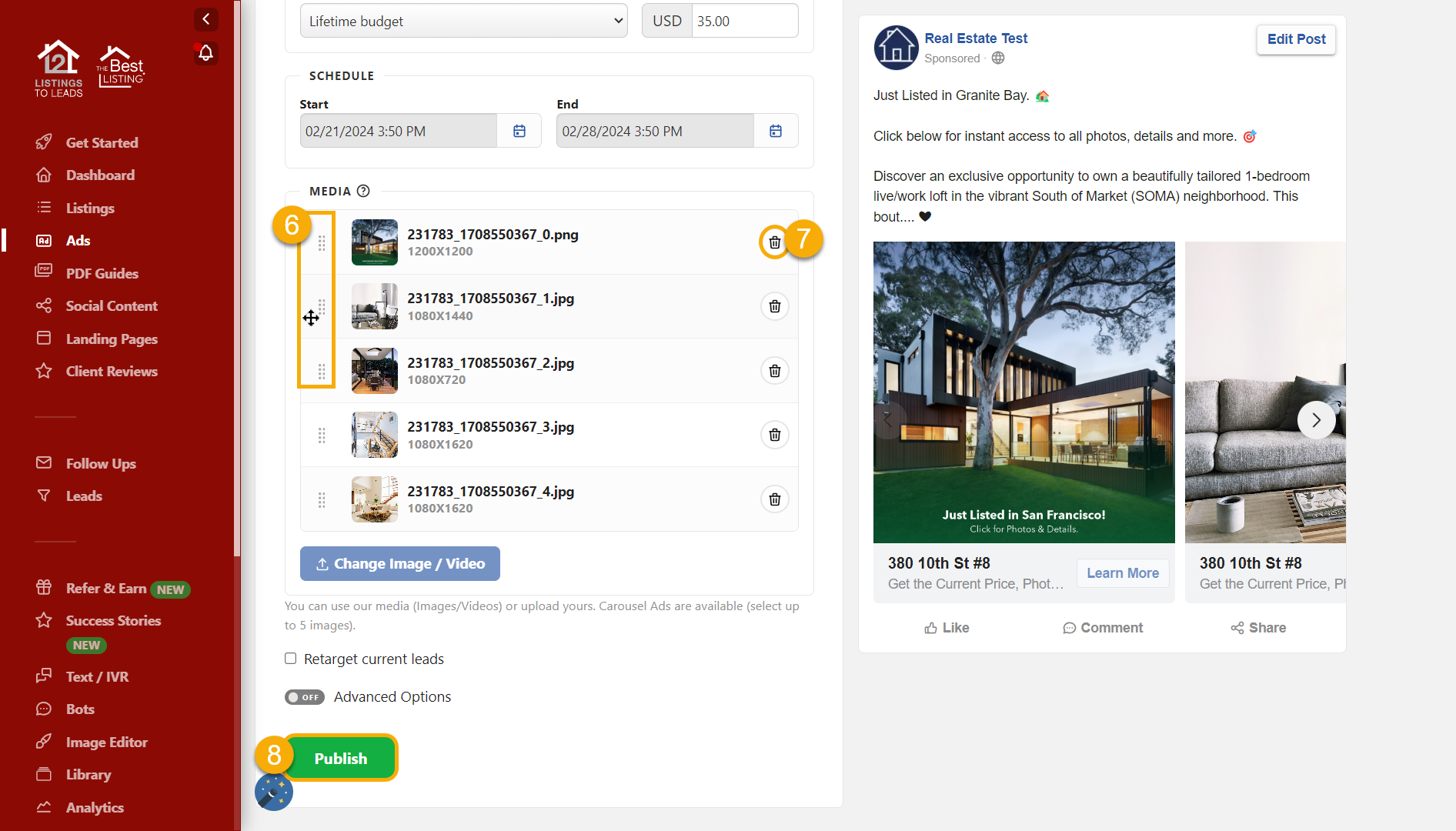 Carousel Ads – Listings-to-Leads