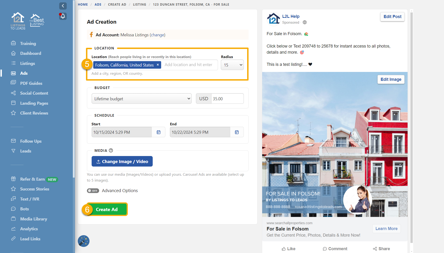Traffic Ads: Listings – Listings-to-Leads