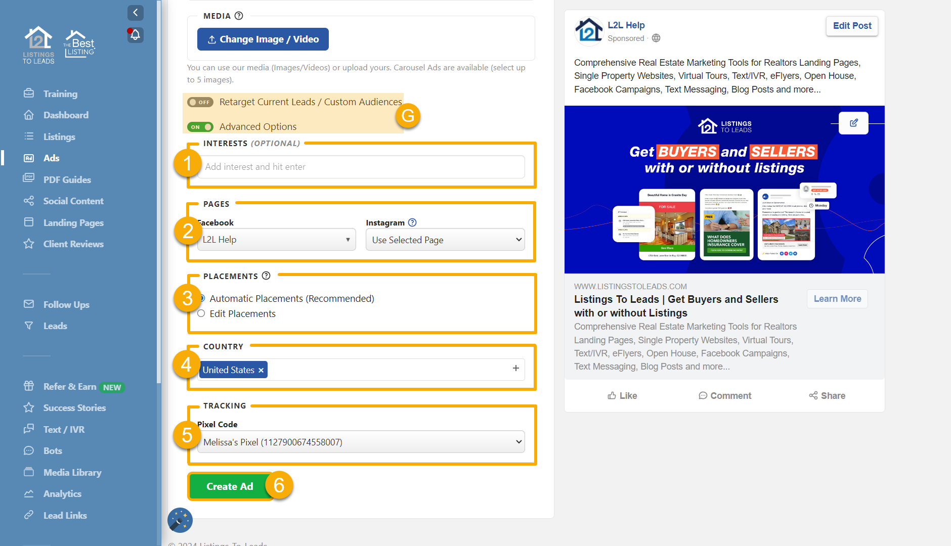 Traffic Ads: Custom Ad – Listings-to-Leads