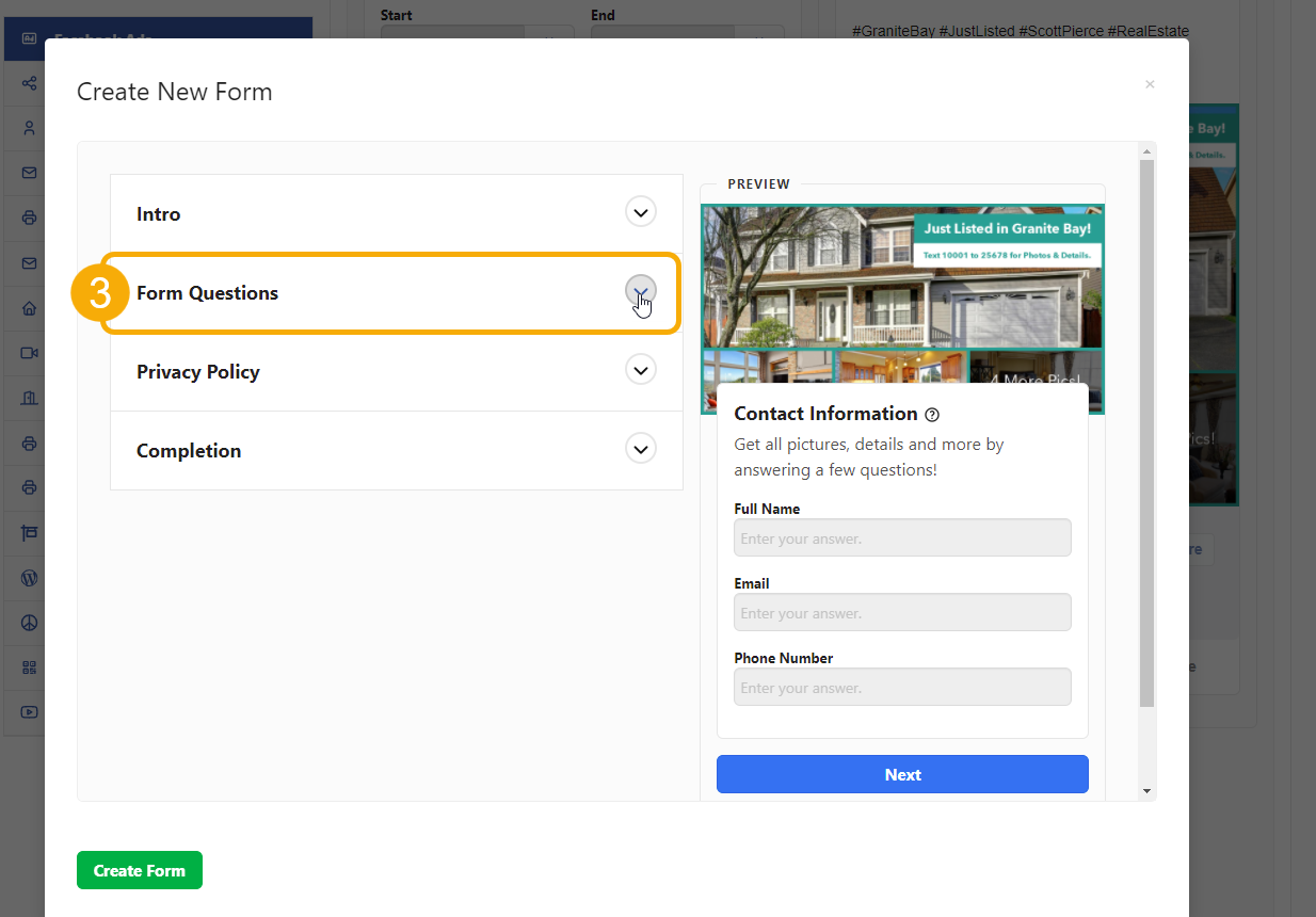 Lead Ads: Add New Questions to Your Forms (Listings) – Listings-to-Leads