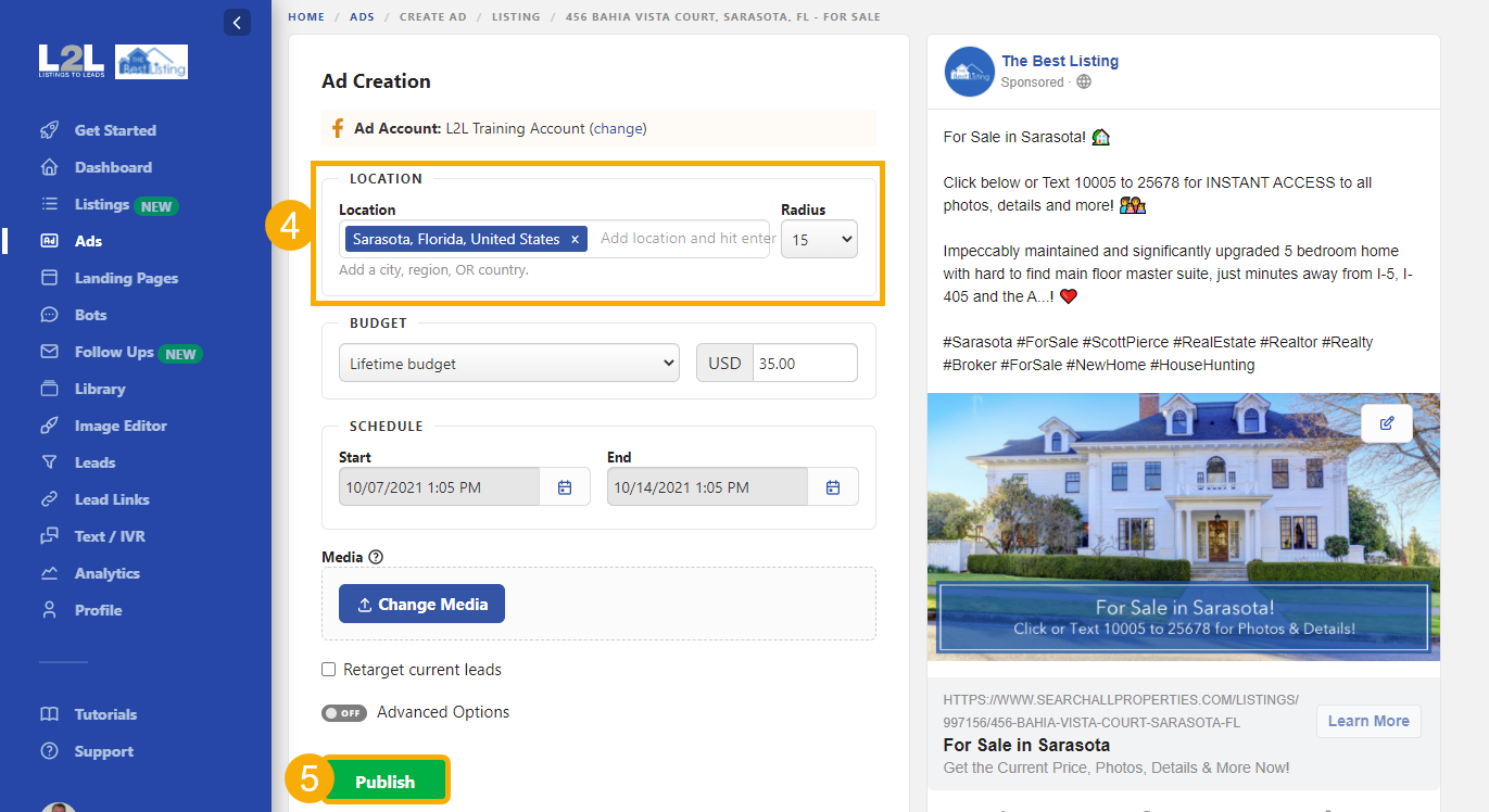 Lead Ads: Listings – Listings-to-Leads