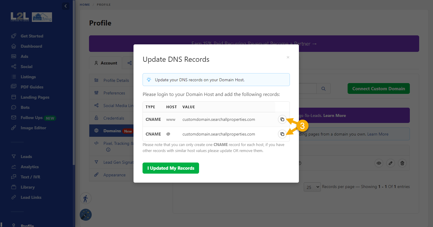 Domains - How To Add Custom Domains – Listings-to-Leads