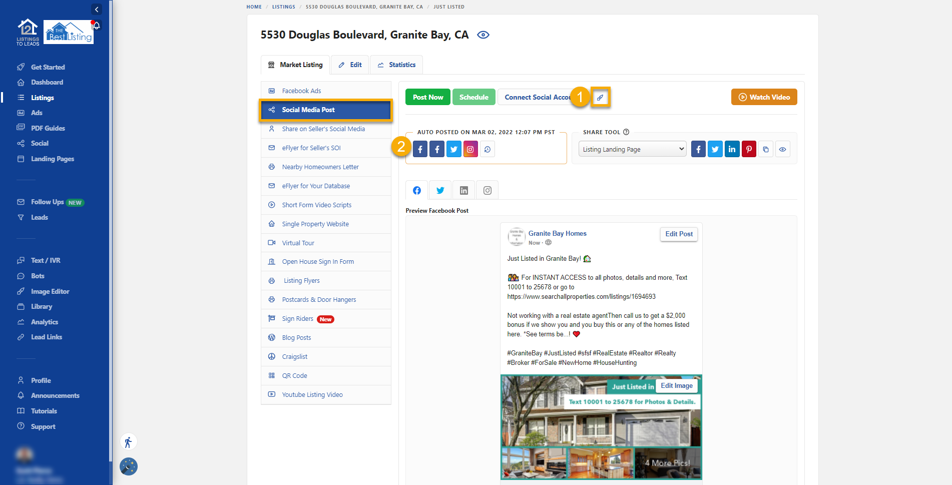 Social Media Post – Listings-to-Leads