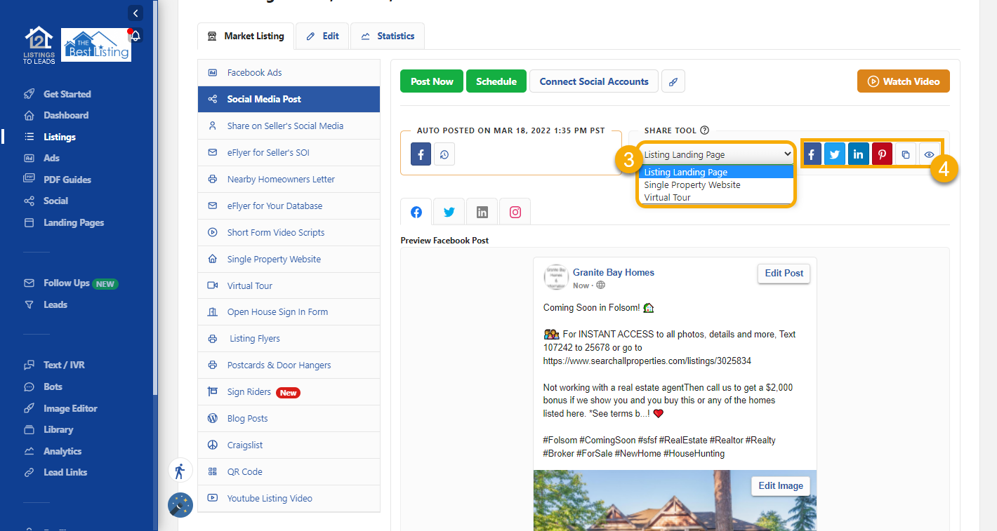 Social Media Post – Listings-to-Leads
