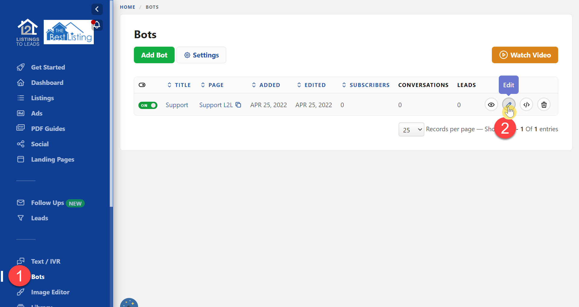 Embed your BOT into your Landing Page or Listing – Listings-to-Leads