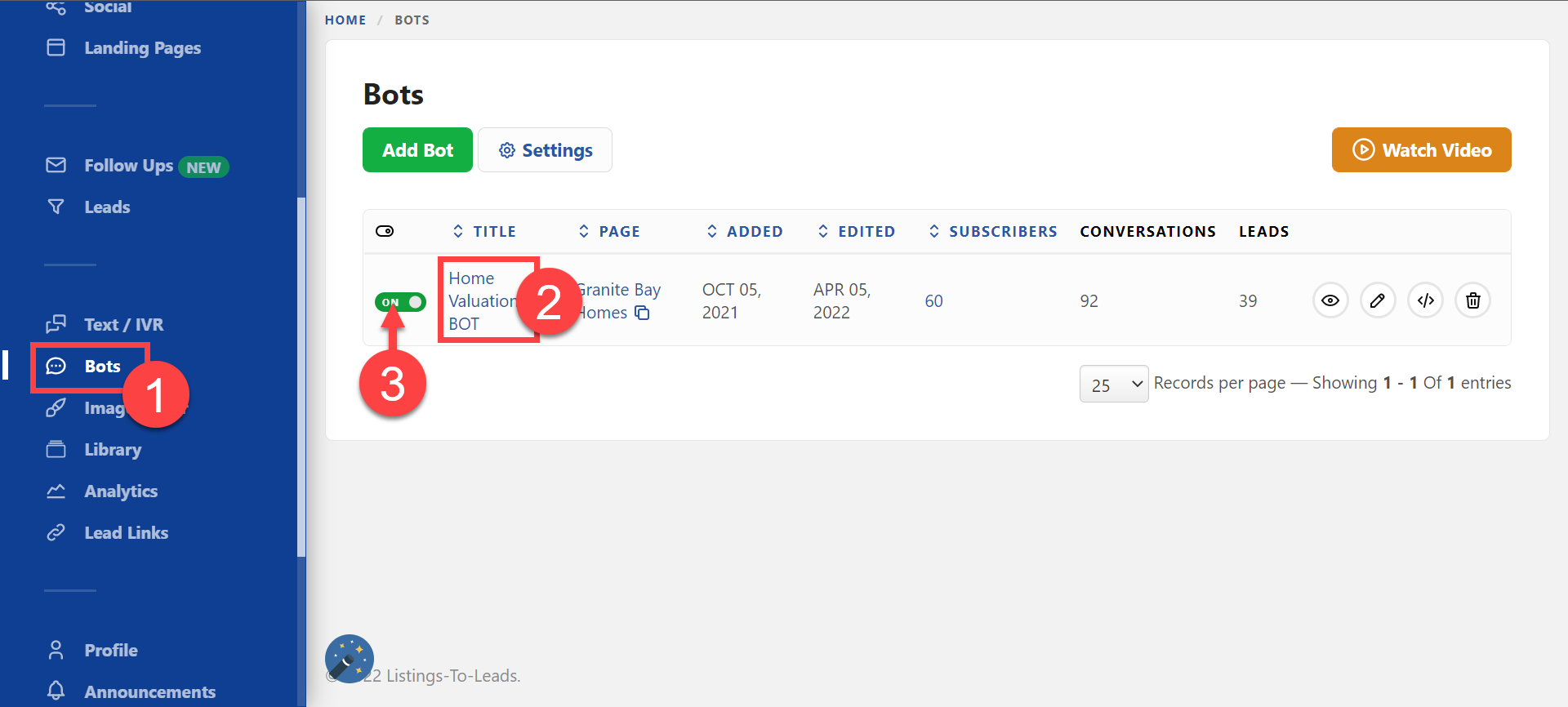 How to stop the BOT and start replying manually – Listings-to-Leads