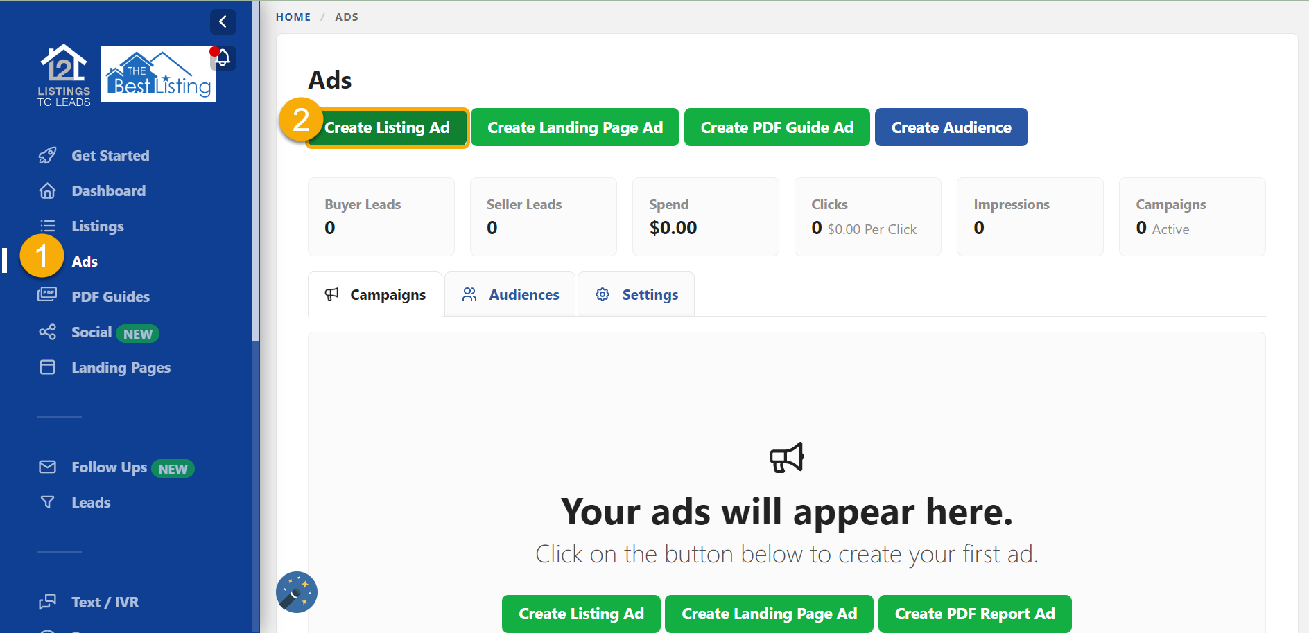 Traffic Ads: Listings – Listings-to-Leads